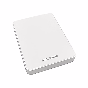 Avolusion Z1-S USB 3.0 Portable External Gaming Hard Drive - White (for PS5, Pre-Formatted) - 2 Year Warranty (1TB)