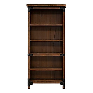 Pemberly Row Rustic Open Wood Bookcase in Brown