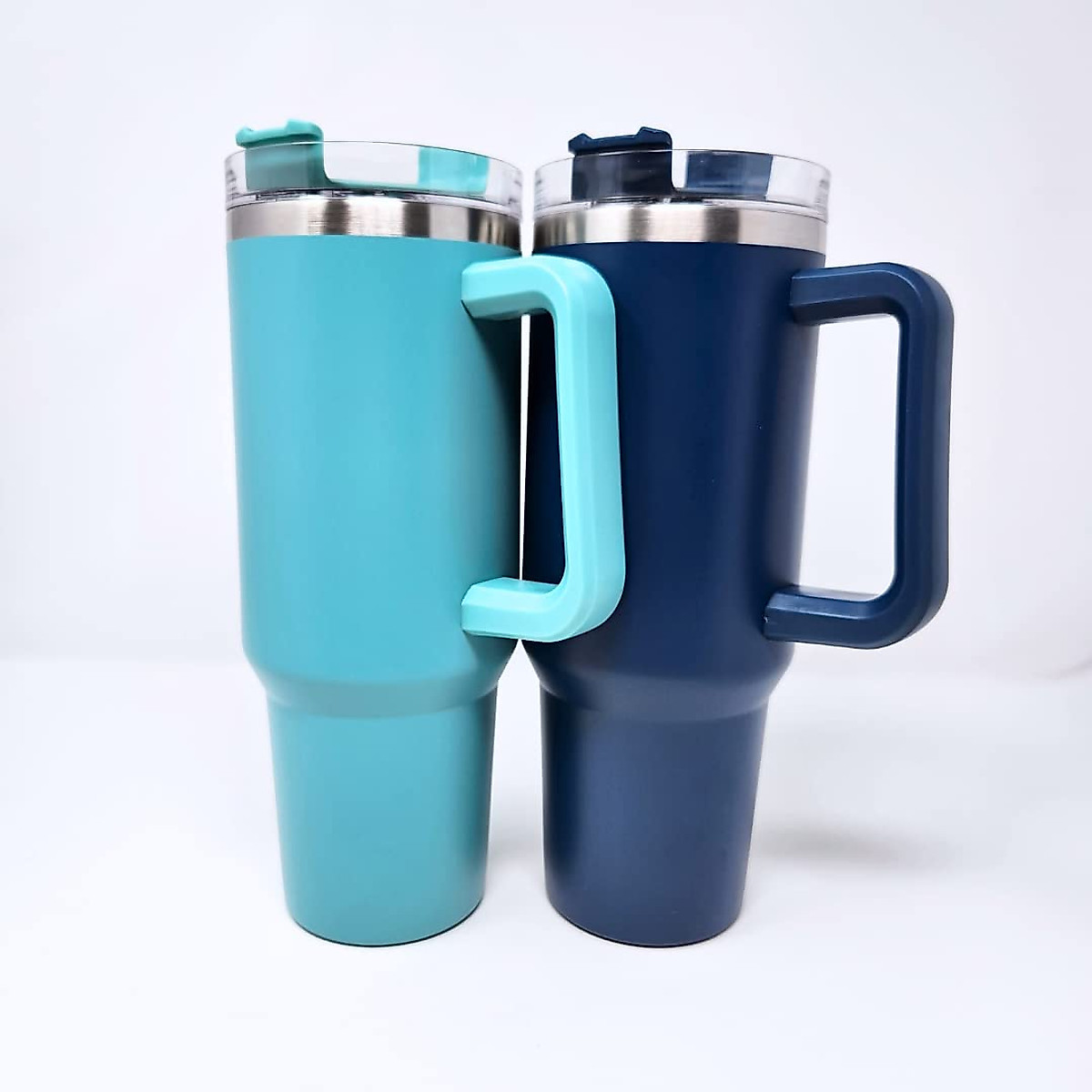 FTB Creative 40oz Insulated Journey Tumbler Mug, Double Wall Stainless Steel, with Lid and Straw (Peachy)