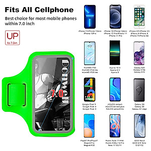Tsuinz Cell Phone Armband,Water Resistant Phone Holder for Running Exercise Airpods Bag Adjustable Running Armband for iPhone 13/12/11 Pro X/XS/XR/8/7/6 Samsung Galaxy S22/S21/S20/A10e(Green)