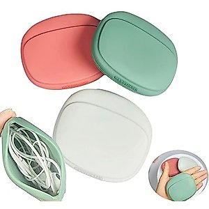 CIXVOEMK Silicone Headphone Organizer-Data Cable Storage Case-Mini Key Box-Portable Wired Headphone Organizer(Red-Grey-Green-3PCS)