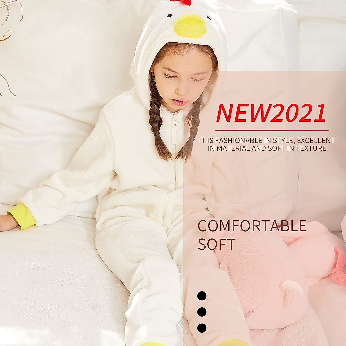 COSUSKET Chicken Oneise Pajamas Child Halloween Costume Age 2-14