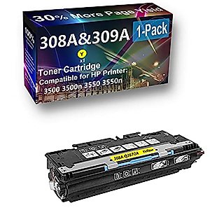 1-Pack (Yellow) Compatible High Capacity 308A (Q2672A) Toner Cartridge use for HP 3500 3500n Printer