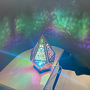 Colorful 3D Projection Hollow Lamp, Large Floor Lamp Led Colorful Diamond Lights, Bohemian Floor Decorative Lamp, Night Decorative LED Light for Living Room Home Decor Modern Floor Lamp