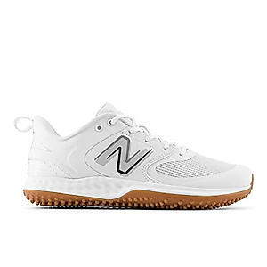 New Balance Men's Fresh Foam 3000 V6 Turf-Trainer Baseball Shoe, White/White/Gum, 9.5