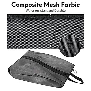 2 Pack Shoe Bags for Travel, Sneaker Bags, Waterproof Travel Shoe Bags with Zipper for Packing, Golf Shoe Dust Bags for Man and Women, X-Large, Black