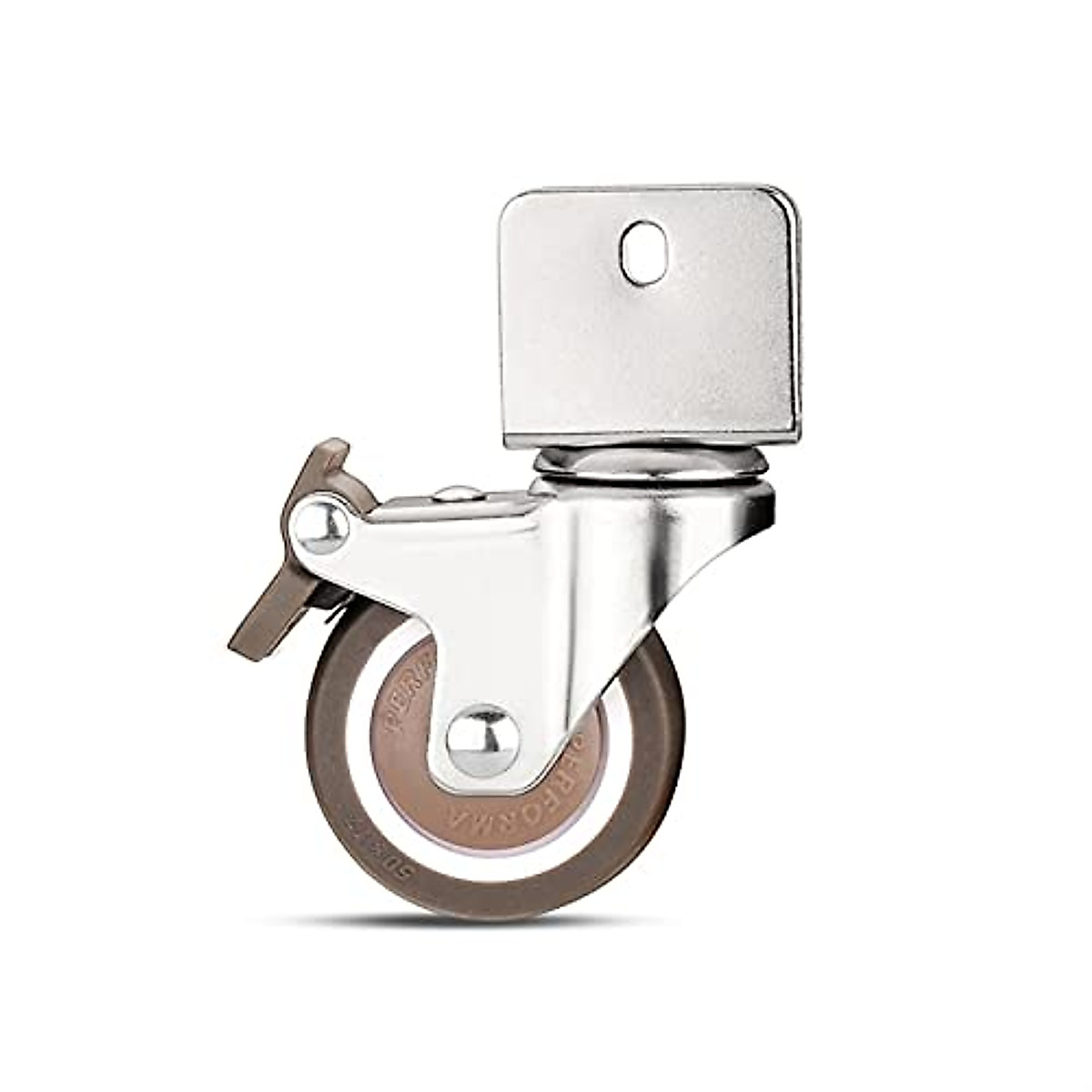 Caster Wheels Set Furniture Crib Casters Cabinet Clamp with Brake Wheels Soft Rubber Swivel Caster Furniture Hardware Fittings Pack of 4 Heavy Duty Casters (Color : N0.2, Size : 20mm)