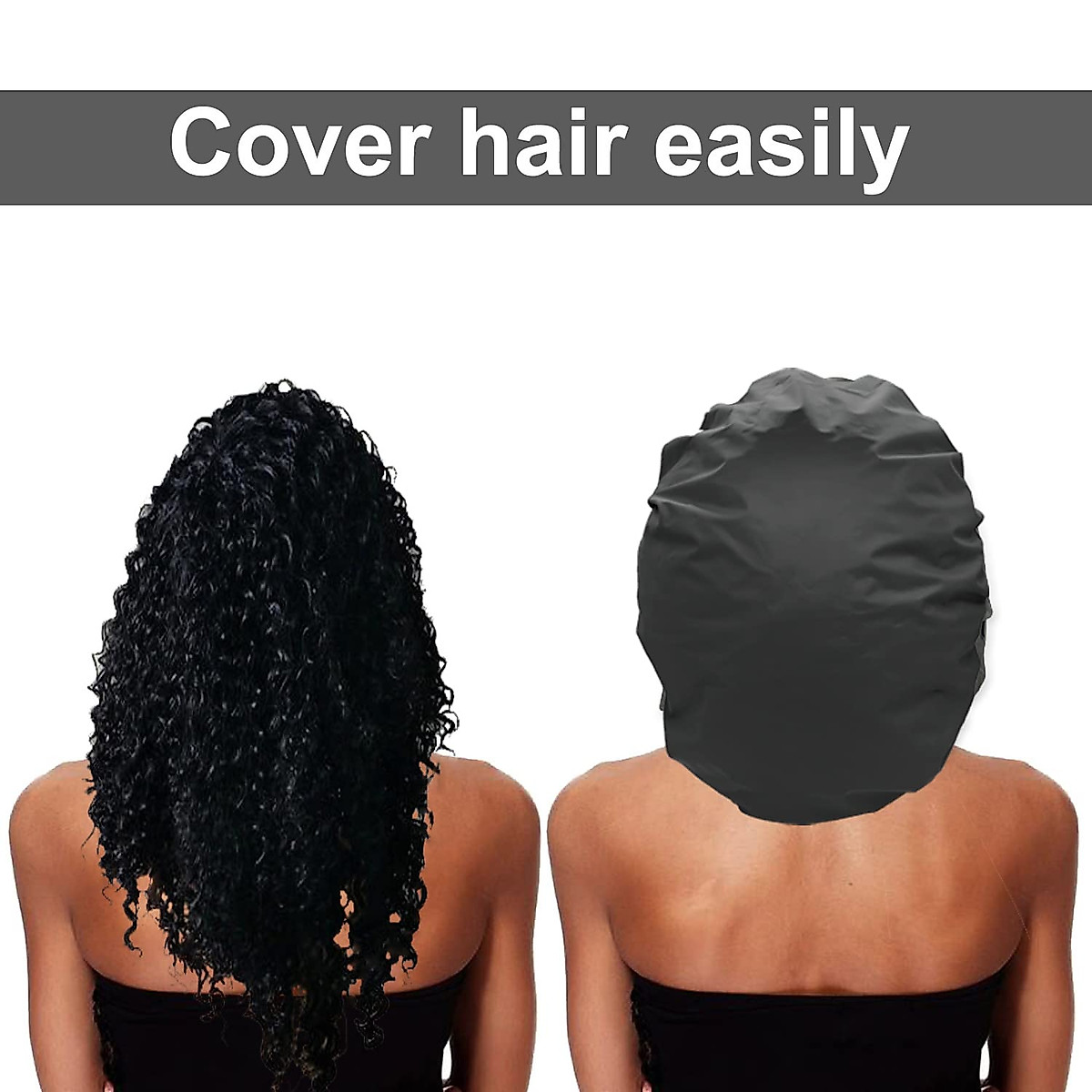 ELEBOX 2 Packs Extra Large Shower Caps Jumbo Shower Cap for Braids Big Shower cap for Women Long Hair Bath Cap Waterproof