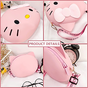 Kawaii Kitty Bag Cute Kitty Wallet Cartoon Animal Shoulder Bag Kitty Cat Purse for Girls Birthday Gifts