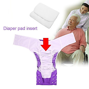Adult Nappy, 5 Colors Waterproof Adult Brief Diapers or Washable Adult Pocket Nappy Cover, Adjustable Reusable Diaper Cloth Suitable for The Old, The Disabled, Pregnant