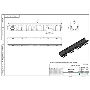 Vodaland Slot Drain Channel 4.8" Depth 4 inch Internal Channel Package
