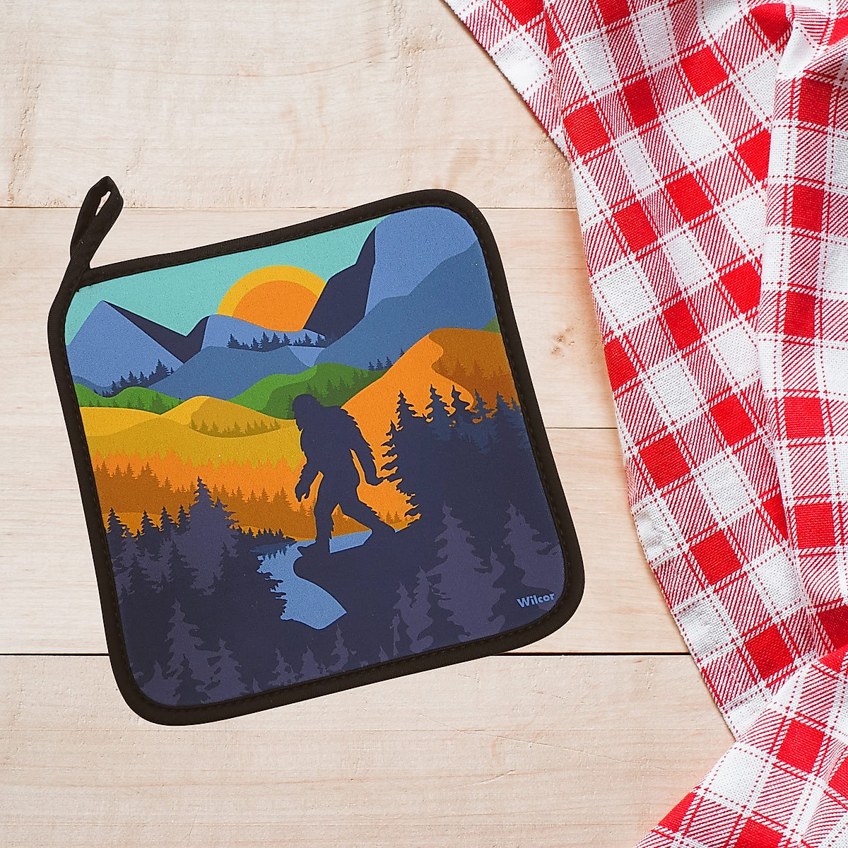 Wilcor Be Outdoors Bigfoot Pot Holder Neoprene Sasquatch Sunset 8 inches