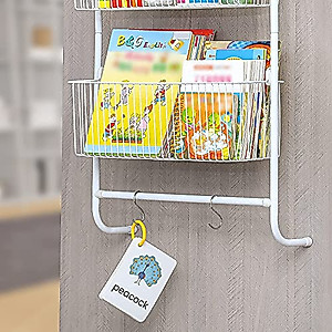 Wetheny Over The Door Heavy Duty 3 Tier Hanging Wire Storage Basket Pantry Cabinet Spice Rack Towel Rack hanging Shelf Organizer with Hooks and Napkin Holder for Bathroom Kitchen Craft Room White