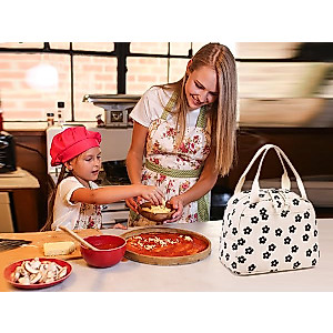 LEDAOU Lunch Box for Women Insulated Lunch Bag Corduroy Lunch Tote Bags Leakproof Cooler Lunch Case for Travel Work Picnic