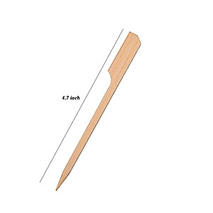 100PCS 4.7inch Bamboo wood wooden Paddle Picks Skewers for Appetizers,toothpicks for kitchen, Fruit Kabobs,Sandwich,Barbeque Snacks,Veggies and Mozzarella cheese balls