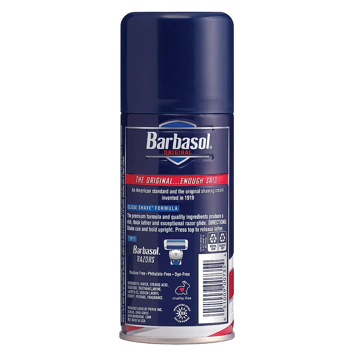 Barbasol Original Thick and Rich Shaving Cream, 7 Ounce, Pack of 6
