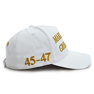 DISHIXIAO New Make America Great Again Hat Trump Letter Embroidery Baseball Cap MAGA 45-47 Peaked Cap White