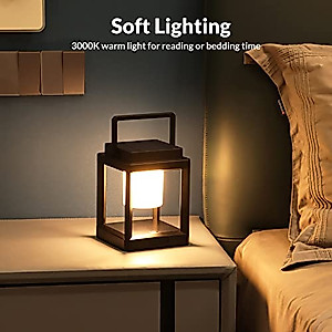 Solar Lantern Outdoor Waterproof with USB, Rechargeable LED Indoor Outdoor Table Lamp, 3-Level Brightness Portable Solar Camping Lanterns, Touch Control NightLight for Patio/Bedroom/Reading/Walking
