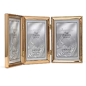 Lawrence Frames 11746T Classic Bead Picture Frame, 4x6 Triple, Gold