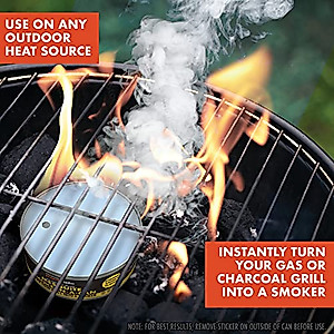 Steven Raichlen's Planet Barbecue Tri Variety Pack Smoke in a Can - Apple, Mesquite, Hickory - Turn Any Grill into a Smoker - Easily Infuse Natural Wood Flavor into Food - Disposable Pellet Smoker Box