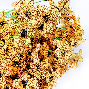 Vebroert Artificial Flowers, 12 Bundles Outdoor Fake Flowers UV Resistant Silk Flowers Greenery Decor, No Fade Plastic Faux Plants for Window Boxes Garden Porch Wedding Decoration, Yellow