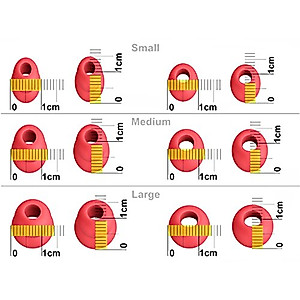 12pcs (DF-3sz) Siren Red S/M/L Double Flange and Round Replacement Adapters Eartips Earbuds Compatible with BeatsX, Powerbeats 3 2 1, and Urbeats 3 Earphones Headphones