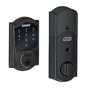 SCHLAGE Connect Camelot Touchscreen Deadbolt Smart Lock w/ Alarm (Aged Bronze)