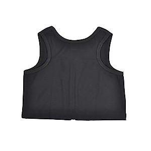 BaronHong Tomboy Trans Lesbian Middle Zipper Mesh Chest Binder Corset Plus Size Short Tank Top(Black,M)