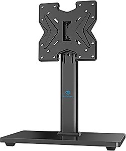 PERLESMITH Swivel Universal TV Stand/Base - Table Top TV Stand for 19-43 inch LCD LED TVs/Monitor/PC - Height Adjustable TV Mount Stand with Tempered Glass Base, VESA 200x200mm, PSTVS07