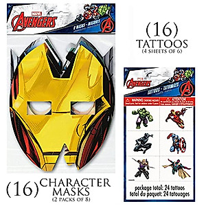 Marvel Avengers Party Supplies and Decorations, Avengers Birthday Party Supplies, Serves 16 Guests, Officially Licensed with Table Cover, Banner Decor, Plates, Napkins, and More