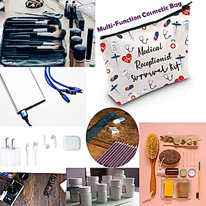 TSOTMO Medical Receptionist Gift Doctor Nurse Gift Healthcare Gift Medical Assistant Zipper Pouch Gift Medical Staff Gift Medical Appreciation Gift (Medical Recep)