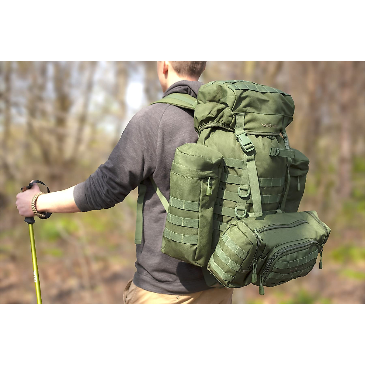 DD HAMMOCKS Bergen Rucksack - Olive Green: Hiking Backpack 55L MOLLE Compatible With Detachable Tactical Compartments For Backpacking Travel Expedition