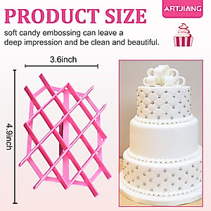 Rhombus Diamond Shape Fondant Cake Mould Embosser, 4.9In Fondant Embosser, Lace Flower Cookie Cutter, Accessories for Cake Fondant, Fondant Tool, Cake Baking, Cake Stencils and Fondant Molds