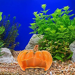 POPETPOP Lizard Hideout Cave Pumpkin House Reptile Hideout Cave Reptile Hideaway Habitat Decor Chameleons Rest Hut for Turtles Lizards Gecko Spider Chameleons