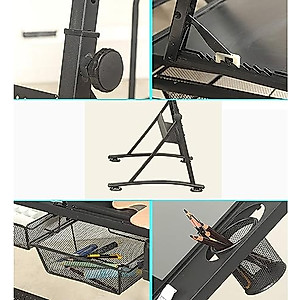 XiVue Drafting Table with Storage, Height Adjustable Tiltable Art Desk, Glass Panel Drawing Desk, for Work Study Painting Craft Table