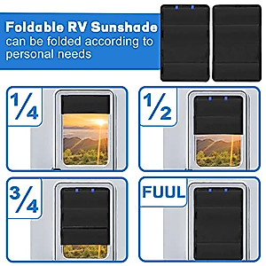 DAIKOU RV Door Window Shade, Foldable Velcro Blackout Cover, UV Rays Protection Camper Trailer Fits for Most Interior Waterproof Thickened Oxford Fabric Black