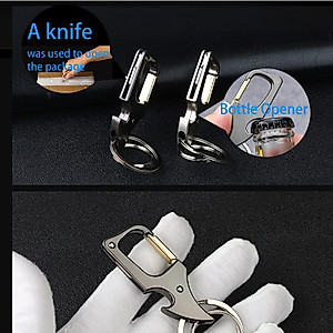 OHEMDI 1 Pack car Key Chain Bottle Opener Keychain and Package Opener Keychains for Men and Women(Black, 1)