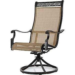 Hanover Manor 11-Piece Outdoor Dining Set with 10 Comfortable Swivel Rockers and an Extra-Large 60" x 84" Aluminum Cast-Top Dining Table, 10 person Patio Table and Chairs for Backyard, Deck, Porch