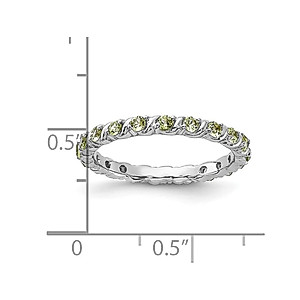 Gem And Harmony 7/8 Carat (ctw) Peridot Eternity Band Ring in Sterling Silver