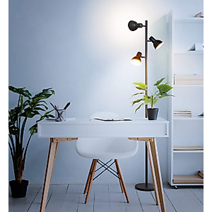 Brightech Ethan Floor Lamp, Dimmable Standing Lamp for Bedroom Reading, Great Living Room Décor, Modern LED Lamp for Living Rooms, Tall Tree Lamp for Offices - Black