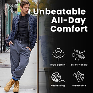 UNIQUE STYLES ASFOOR Elastic Bottom Baggy Sweatpants for Men, Soft Men’s Lounge Pants, Lightweight Men’s Athletic Pants, Fleece Sweat Pants with Pockets, Workout Joggers for Men | Charcoal - Large