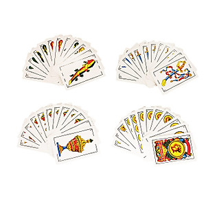 4 Decks Spanish Playing Cards, Barajas Españolas Originales, Cartas Españolas Originales, Briscas Cards Puerto Rico,Mexican Playing Cards Game, Spanish Cards Deck
