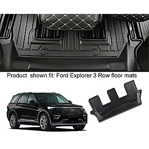 Antsvnn Floor Mats 3 Row & Cargo Liner for 2024 2023 2022 2021 2020 Ford Explorer All-Weather Guard Fits 7 Passenger Models