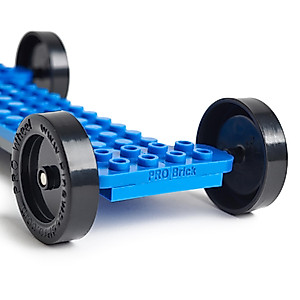 PRO Brick Wheel - Axle Assembly for Brick Derby Car Racing (Set of 4) by Pinewood Pro