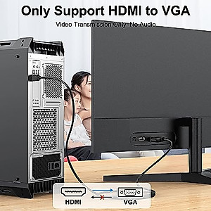 Wiistar HDMI to VGA Cable 1.5m/4.9FT 1080P HDMI to VGA Video Converter Adapter Cable Male to Male Support Computer Laptop PC to Desktop Monitor HDTV Projector