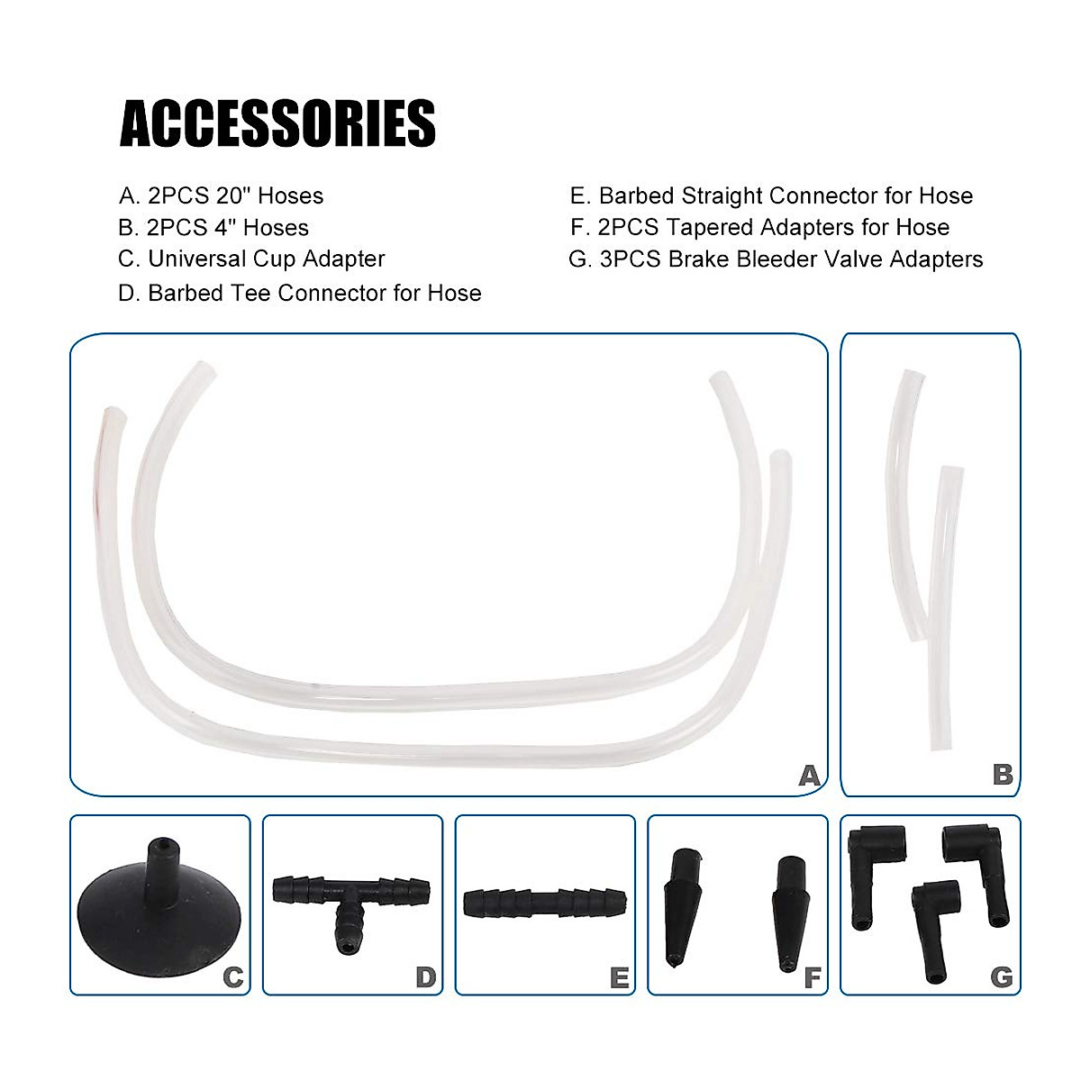 JIFETOR Hand Vacuum Pump Tester and Brake Clutch Bleeder Tool 2-in-1 Kit, One-Man Handheld Automotive Brake Fluid Bleeding Set, with Gauge Jar Adapters for Bike Motorcycle Car Truck Diagnosis