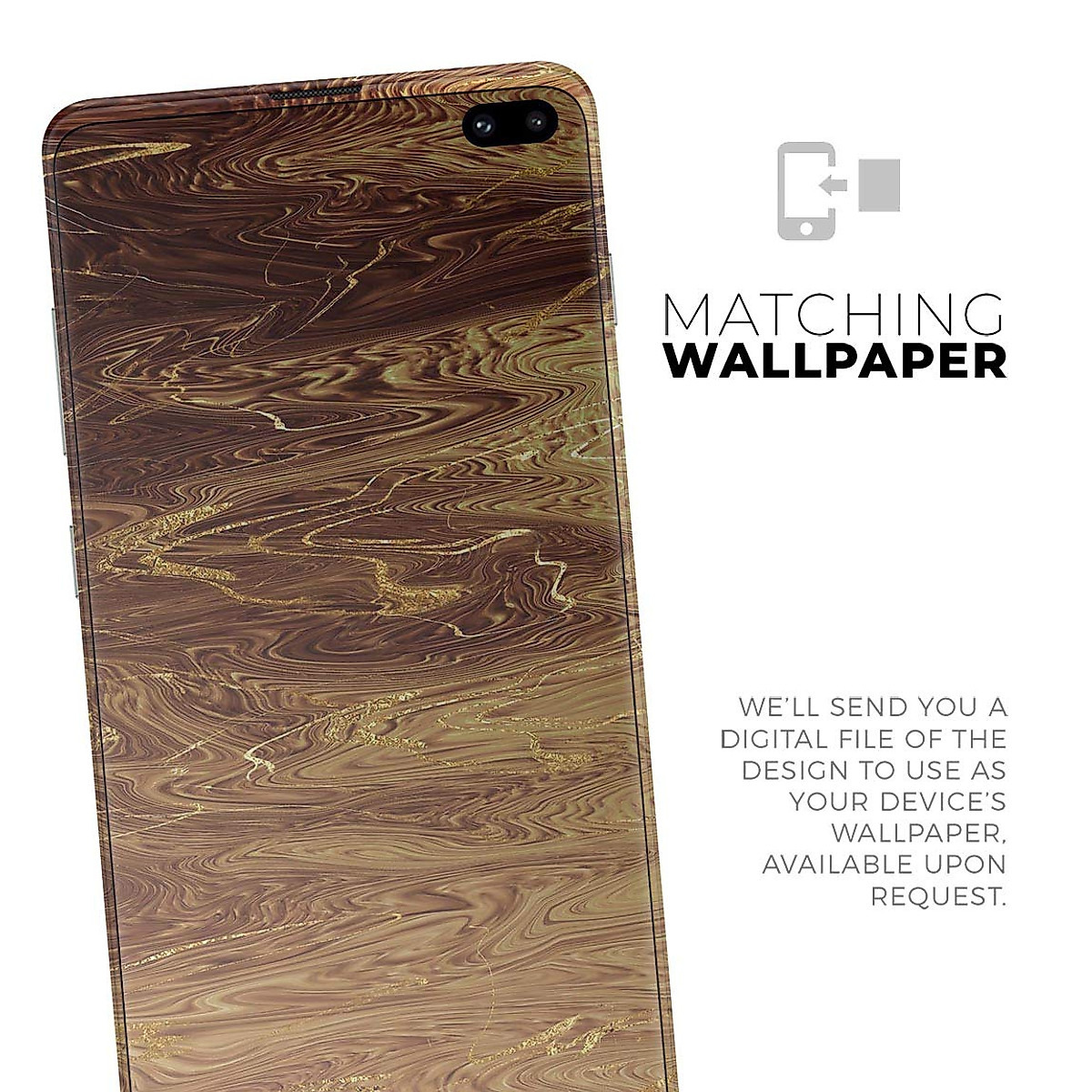 DesignSkinz Molten Gold Digital Foil Swirl V9 Protective Vinyl Decal Wrap Skin Cover Compatible with The Samsung Galaxy S20 (Screen Trim & Back Glass Skin)