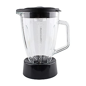LMEI Replacement Parts 6-cups Glass jar with SPB-7CH-LR Black Collar and blade,Compatible with Cuisinart Blenders