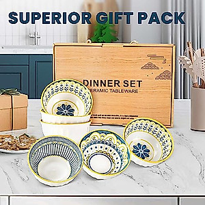 SULIVES Small Ceramic Bowls for Kitchen - 10OZ Cereal Bowls Set of 6, House-warming Gift - Mini Soup Bowls & Dessert Bowls, Serving Bowls for Ice Cream, Rice, Dipping, Side Dishes