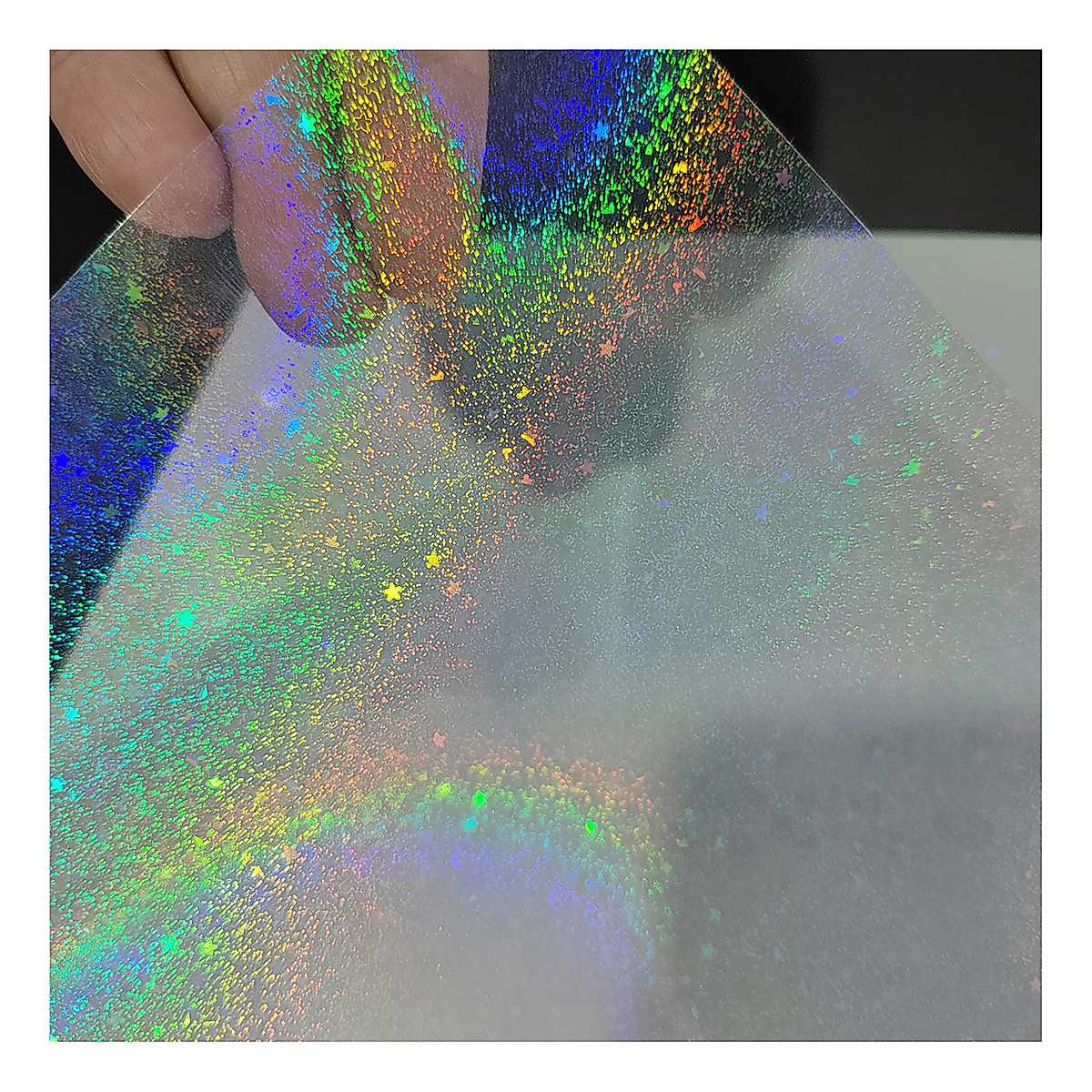 Bleidruck 25 Sheets Sand Stars Holographic Sticker Paper A4 Size Glitter Clear Holographic Overlay Laminating Film Self Adhesive Vinyl Sheets